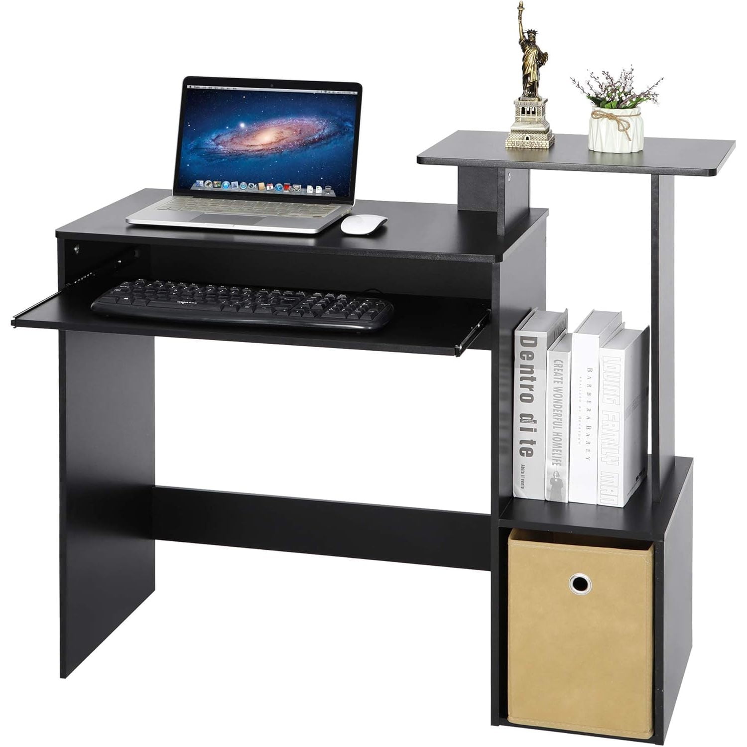HXSP Computer Desk with Shelves 39" Home Office Writing Study Laptop ...