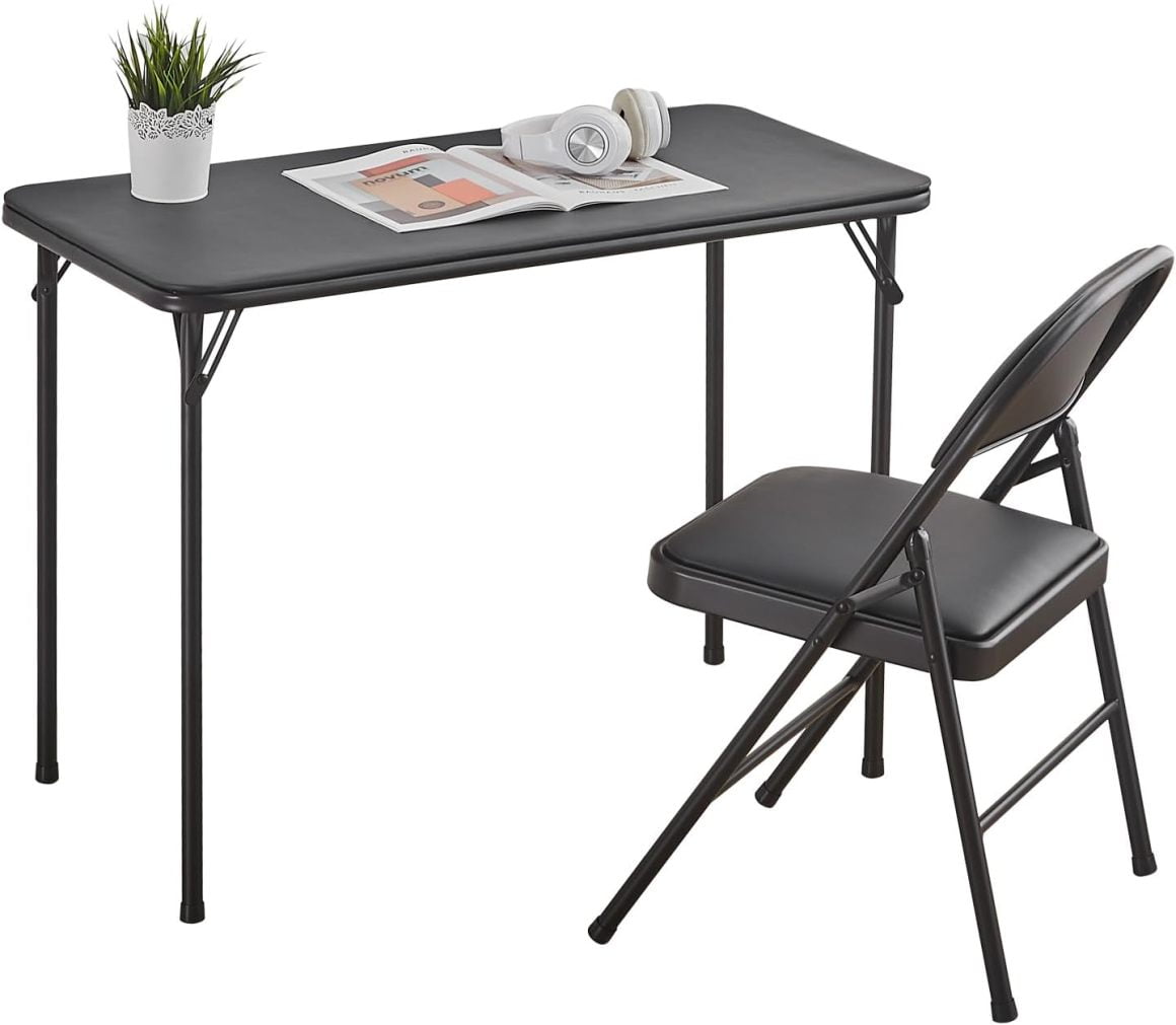 HXSP Foldable Table and Chair Set, Folding Card Table and Chairs ...