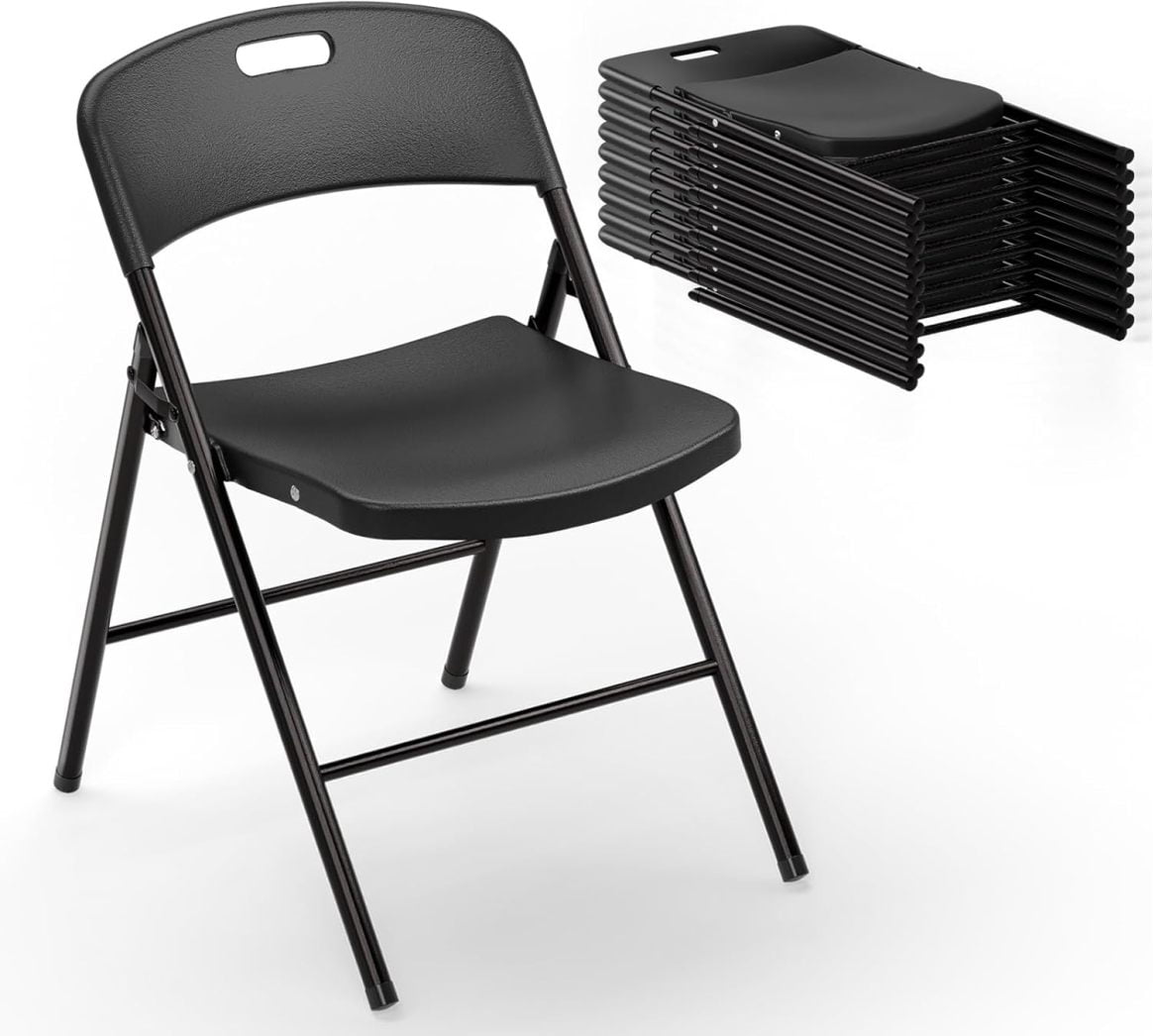 HXSP Folding Chairs, Plastic Foldable Chair, Capacity up to 350 lbs ...