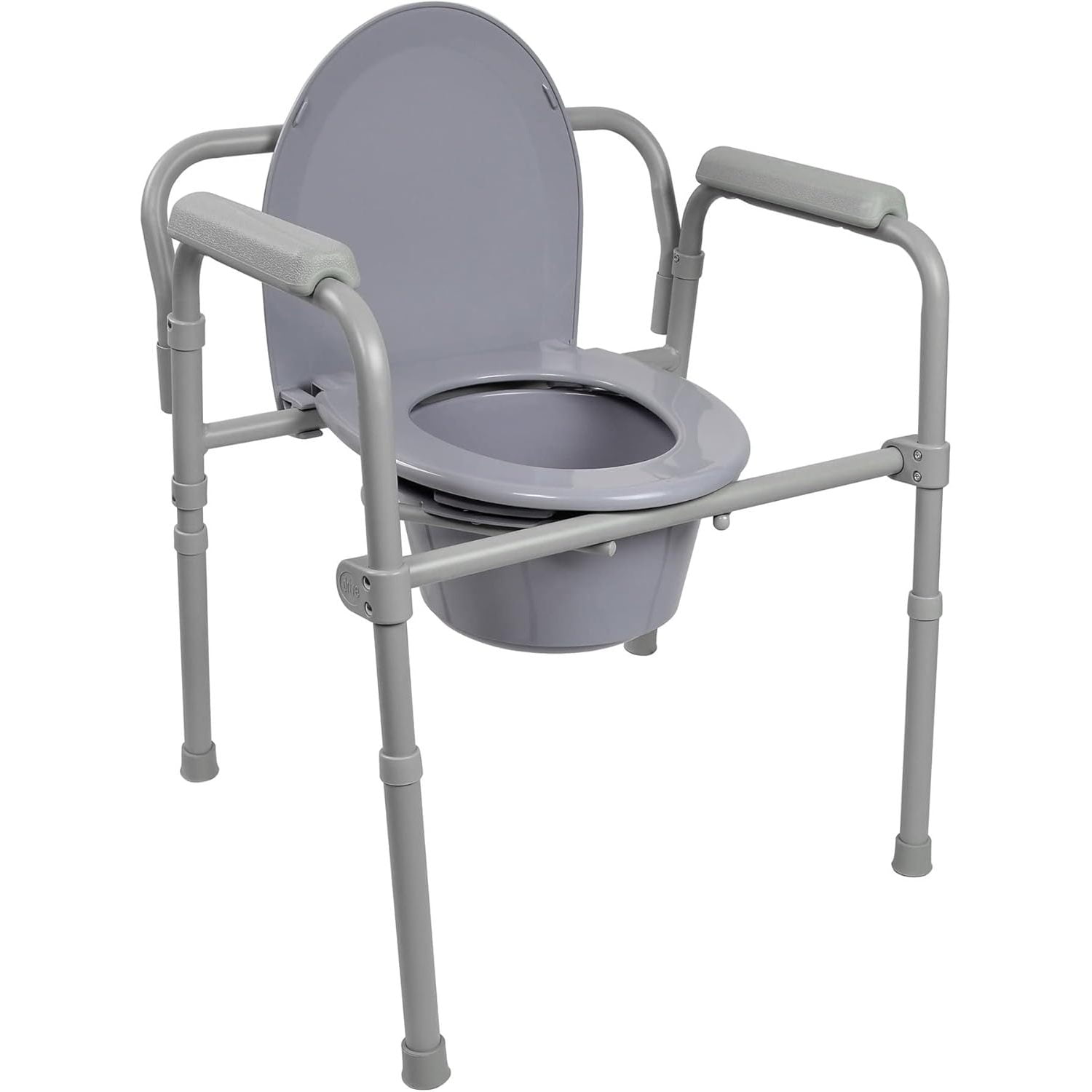 HXSP Folding Commode Chair with 7.5 qt Bucket, 350 lbs Weight Capacity ...