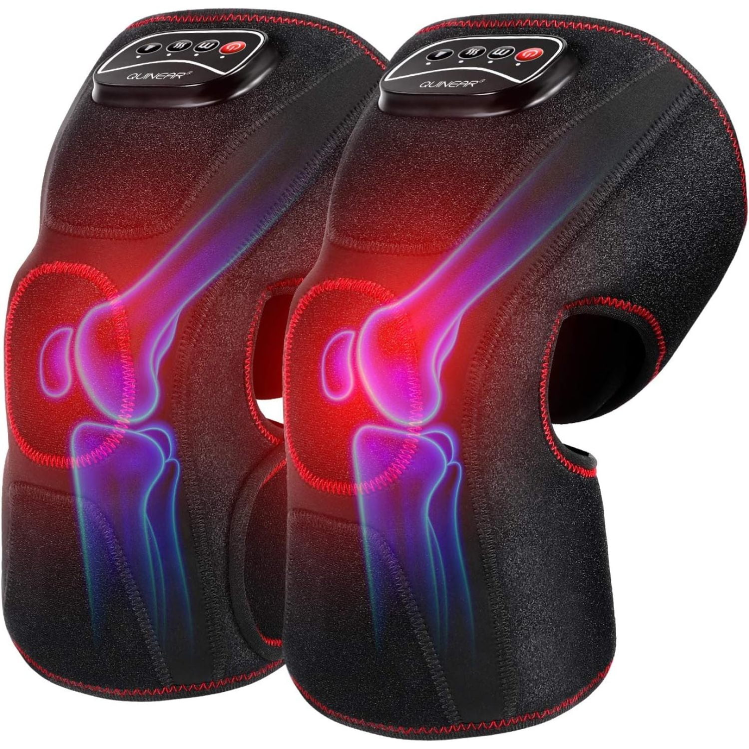 HXSP Knee Massager with Heat, Air Compression Leg Knee Brace Wrap for ...