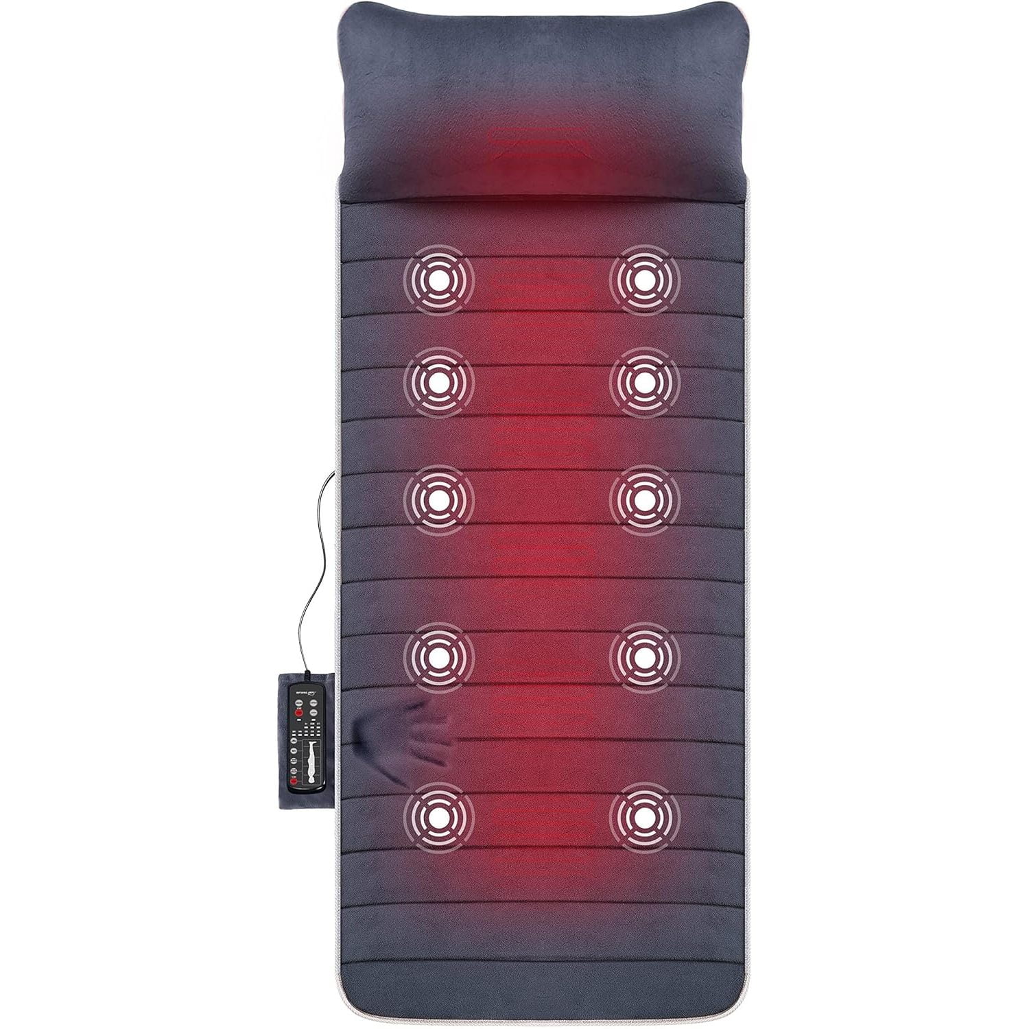 HXSP Memory Foam Full Body Massage Mat with Heat, Back Massager with 10 ...