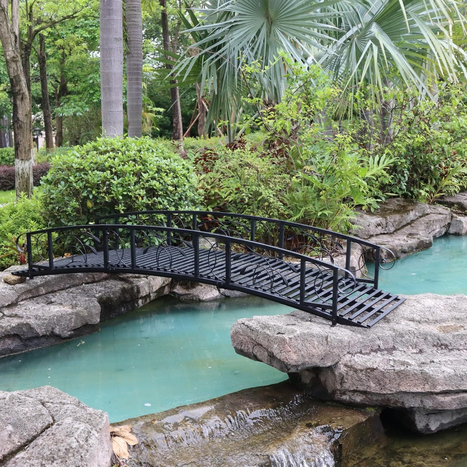 HXSP Metal Garden Bridge 8FT - Garden Bridges for Outdoors, Garden ...
