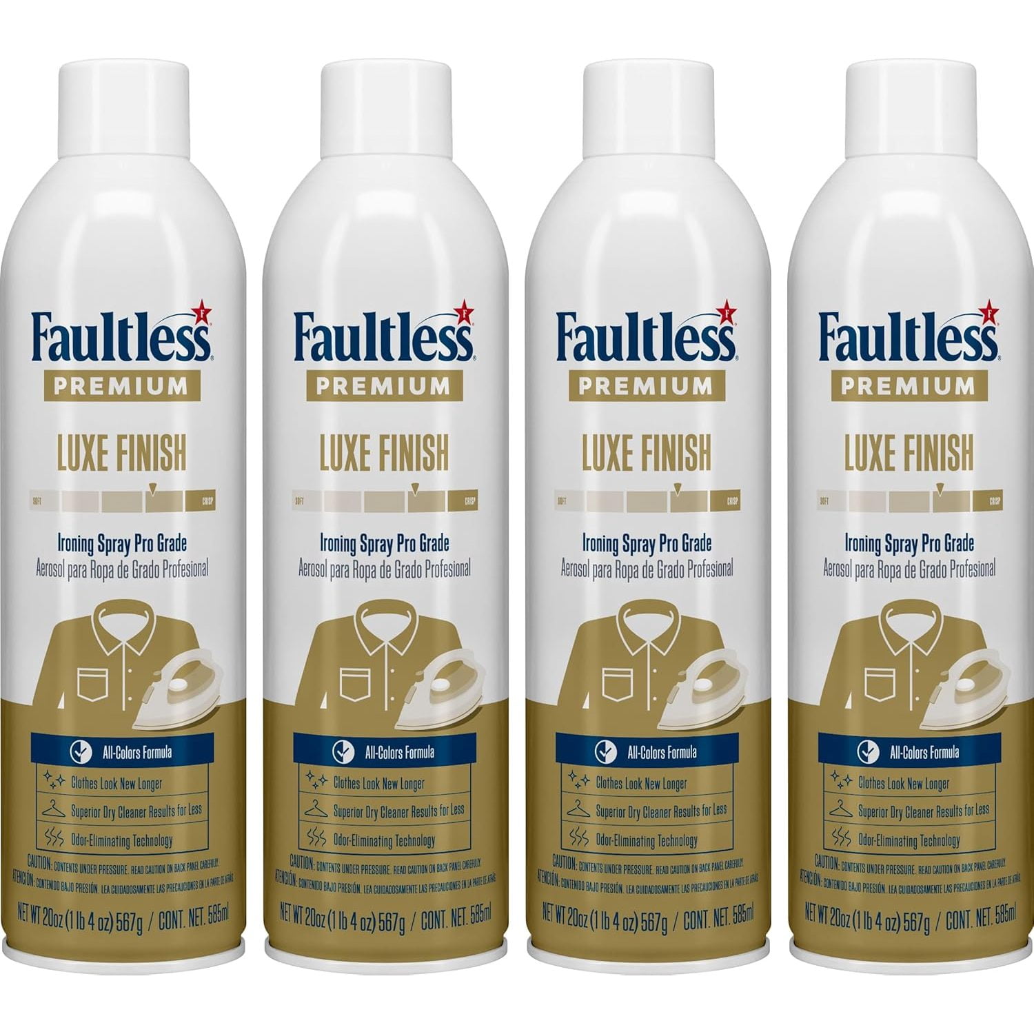 HXSP Premium Luxe Spray Starch (20 Oz, 4 Pack) Spray Starch for Ironing ...