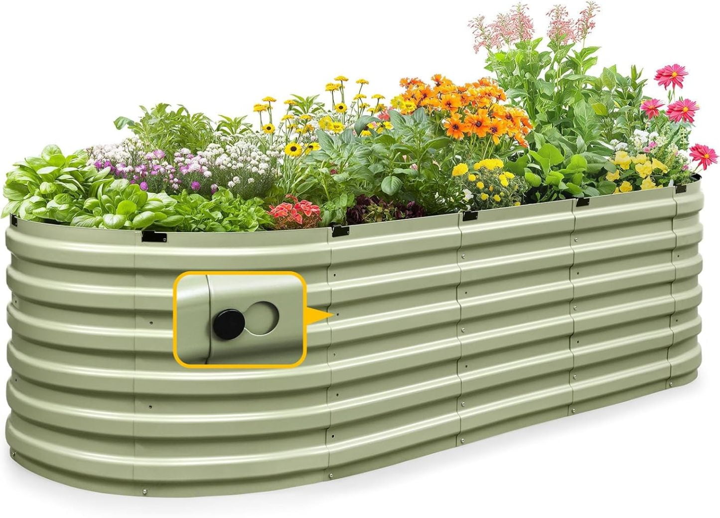 HXSP Raised Garden Bed Kit 2025 Upgraded Quick-Setup Galvanized Planter ...