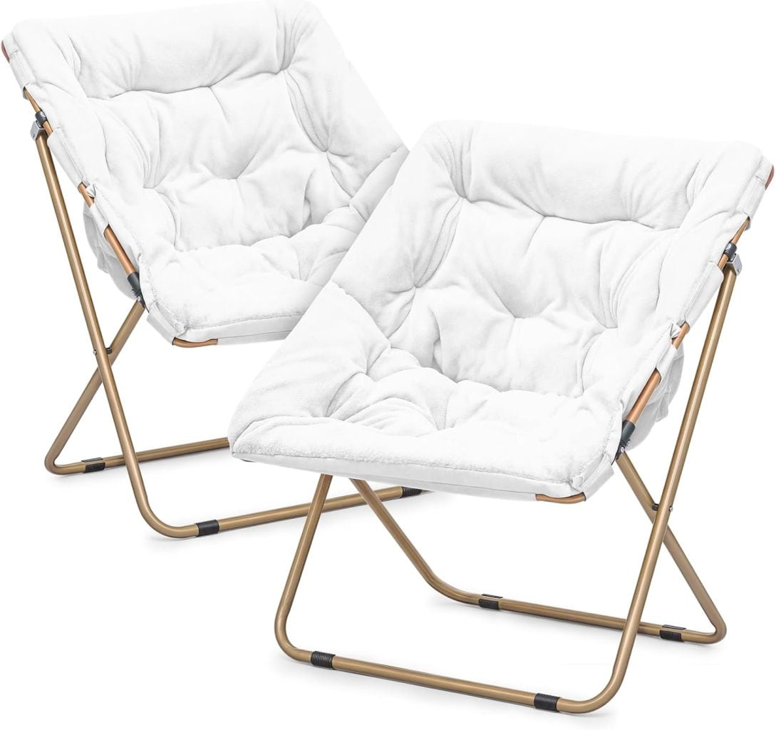 HXSP Square Saucer Chair for Adults, Oversized Folding Cozy Lazy Chair ...