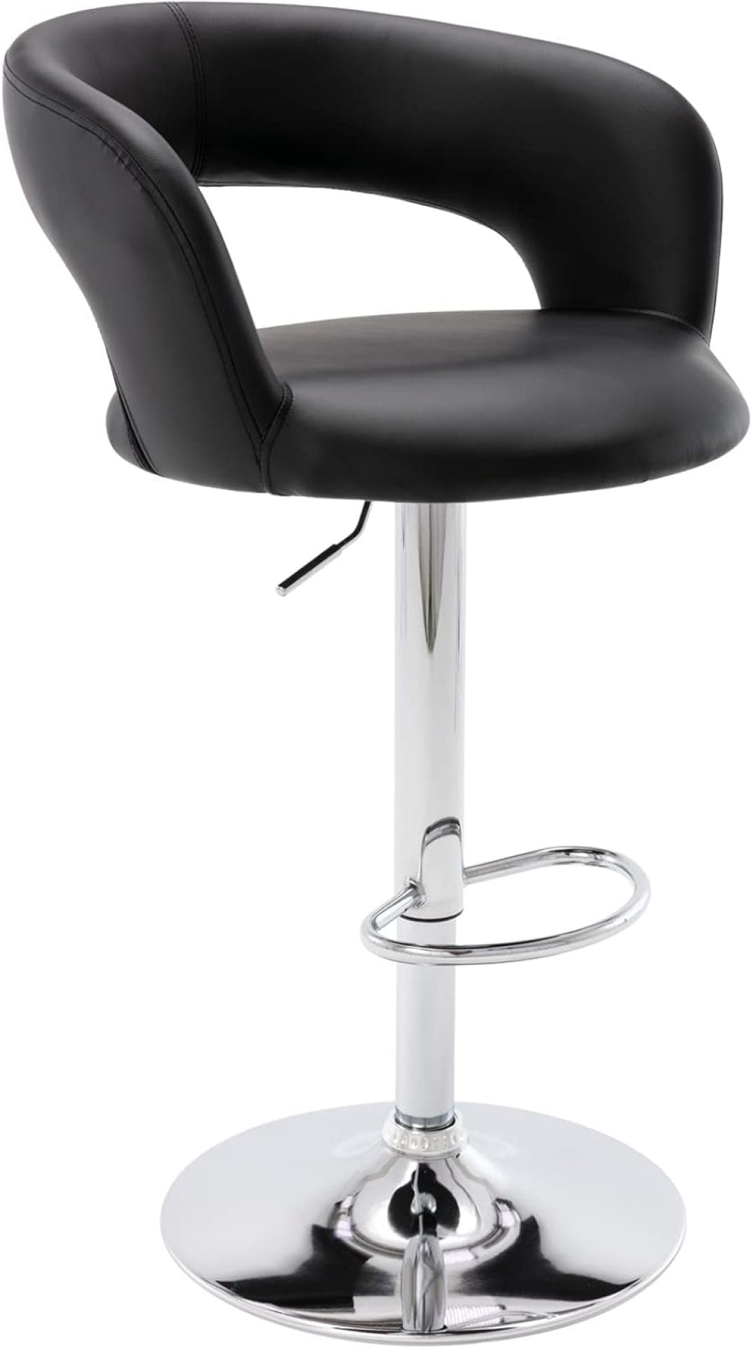 HXSP Wide Bar Stool, Modern PU Leather Swivel Adjustable Barstool with ...