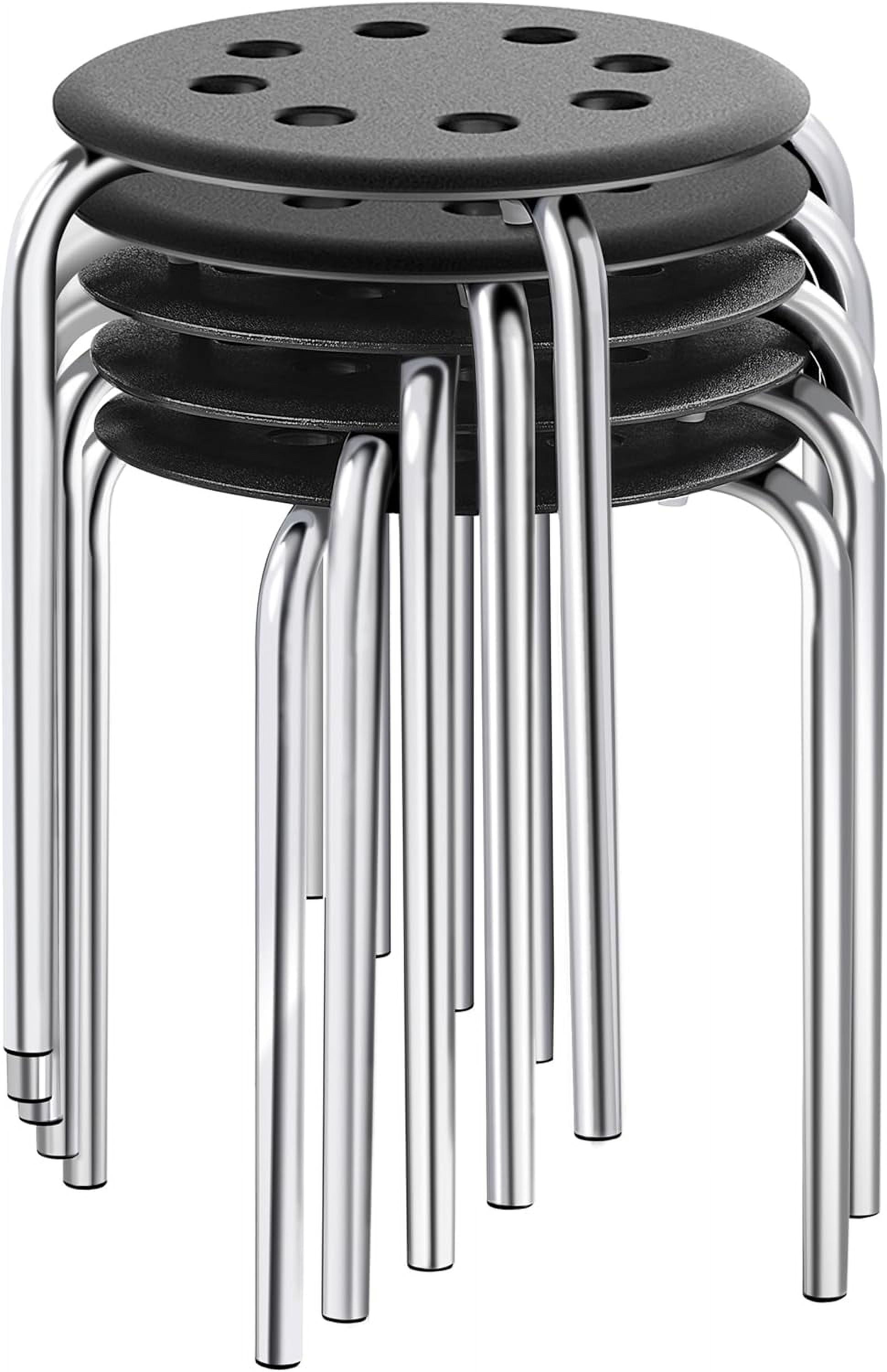 HXULER 17.3in Height Portable Plastic Stools Backless Round Top Kitchen ...