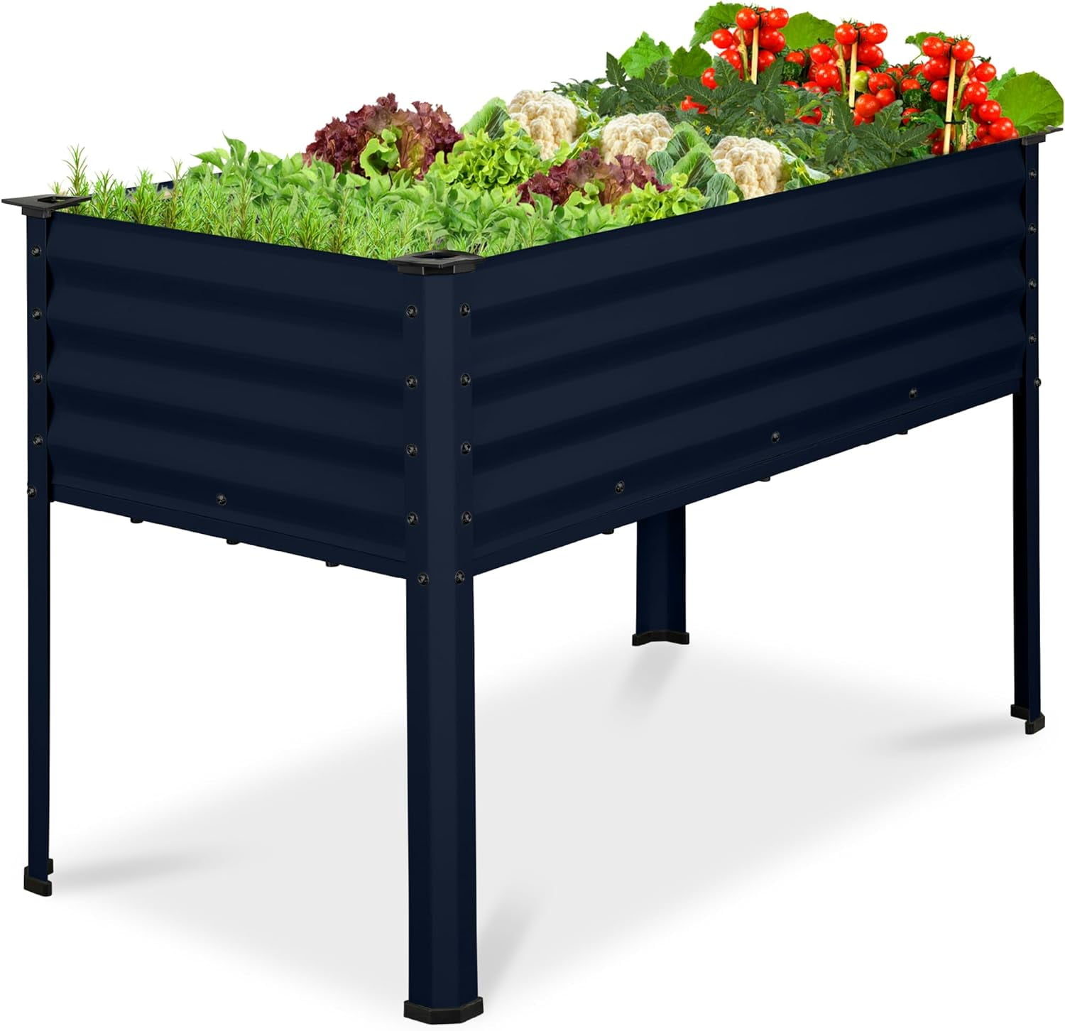 HXULER 48x24x30in Galvanized Raised Garden Bed, Metal Elevated Planter ...