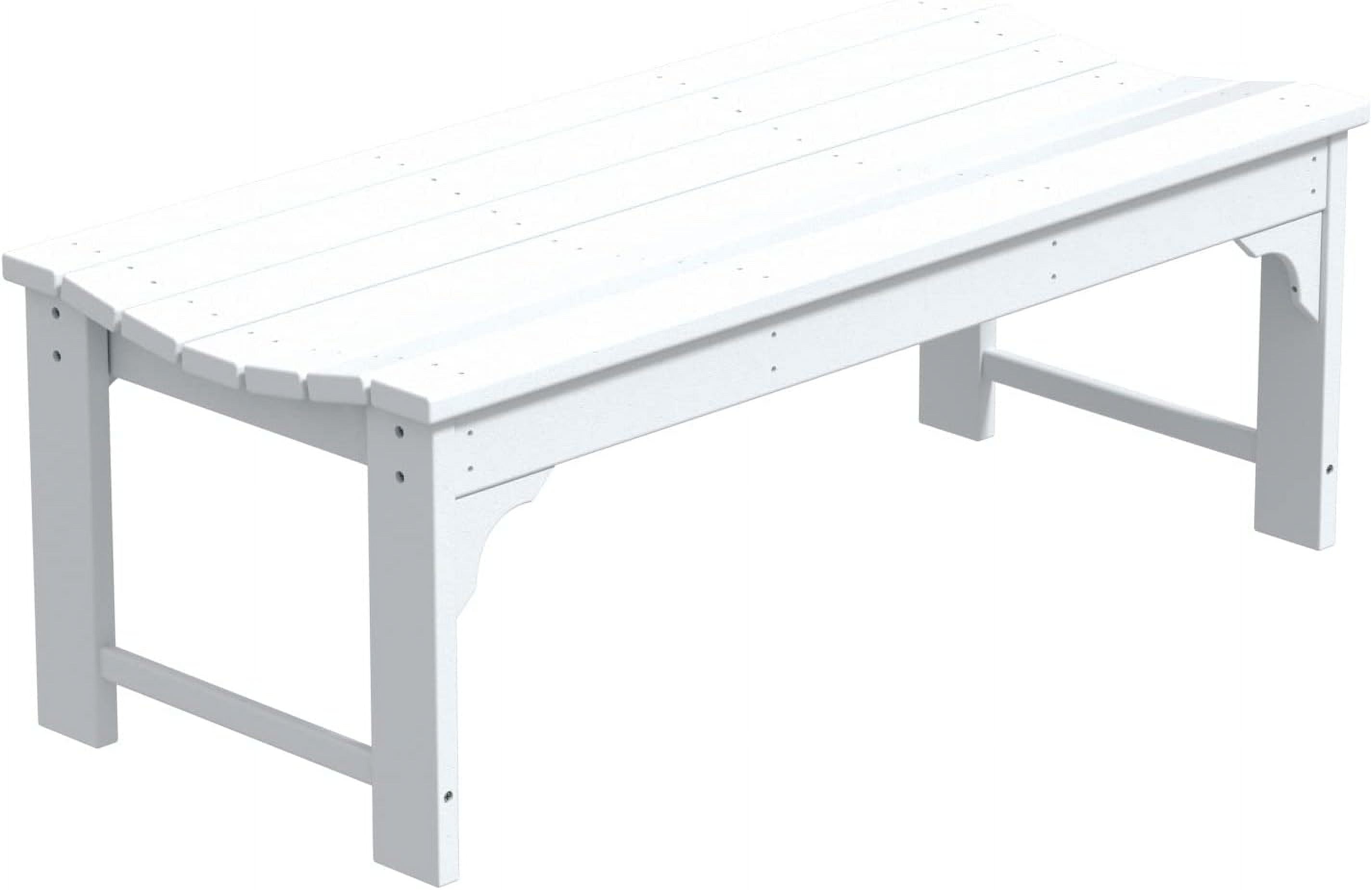 HXULER Outdoor Bench, All Weather Resistant Poly Lumber Backless Patio ...