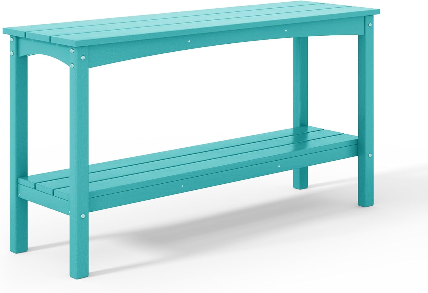 HXULER Outdoor Shelf for Patio, 55" Outdoor HDPE Plant Table,2-Tier ...