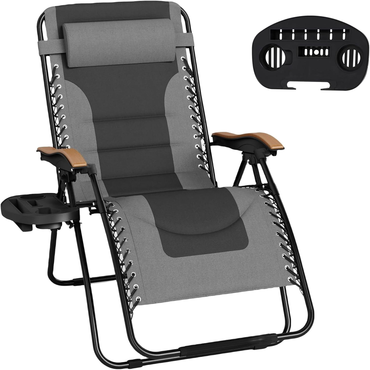 HXULER Zero Gravity Chairs, Oversized Patio Recliner Chair, Padded ...