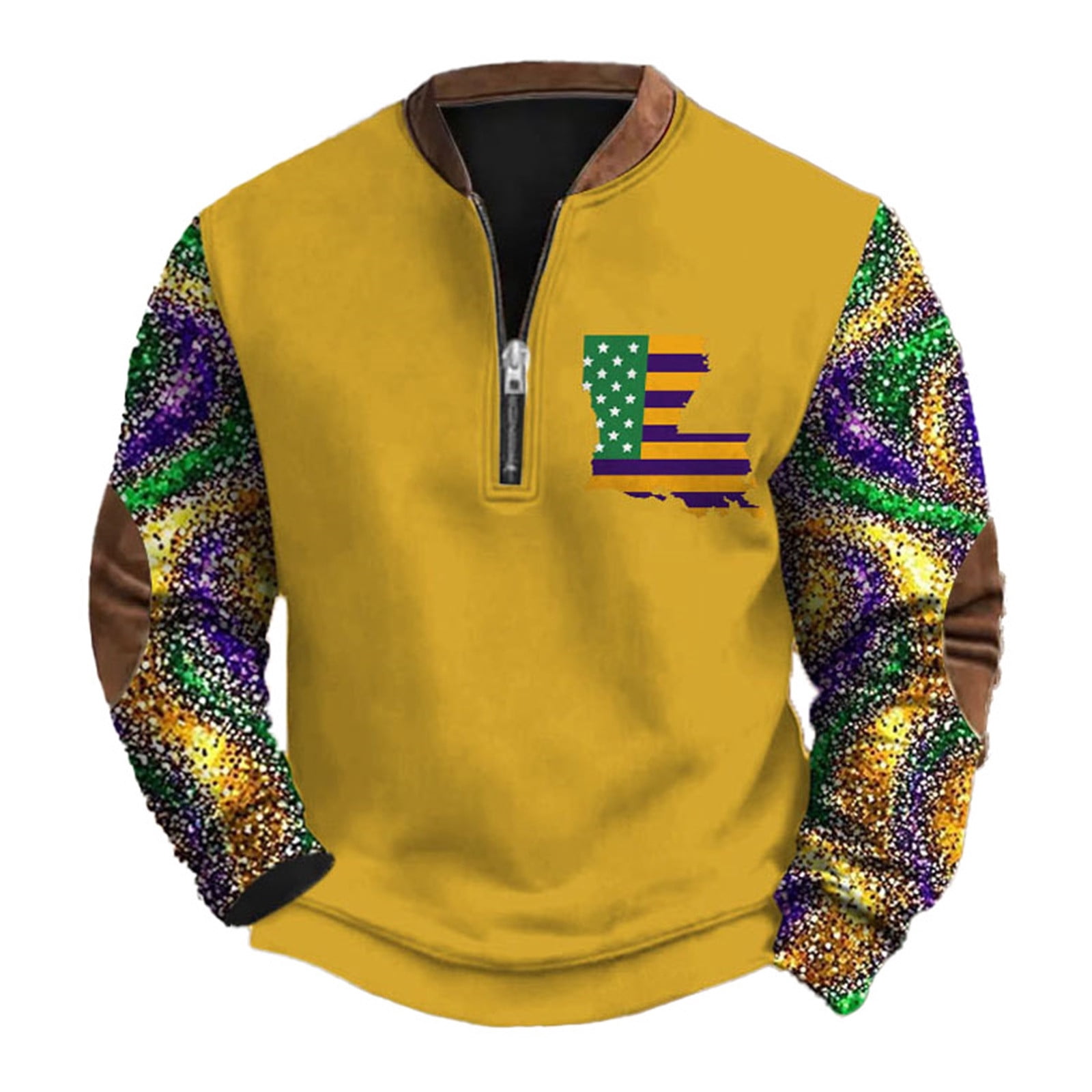 HXWCHs 2025 Men's Carnival Fashion Half Collar Elastic Zipper 3D ...