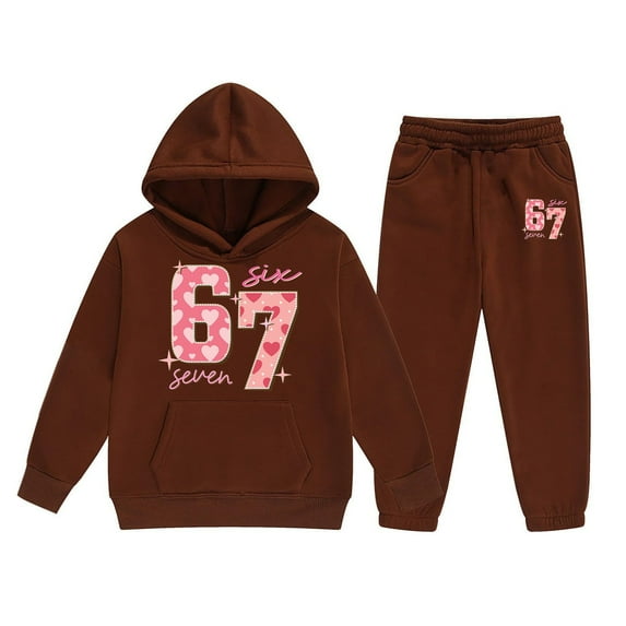 HXWCHs Boys Casual Tracksuit Set Cartoon Number Print Hooded Sweatshirt ...