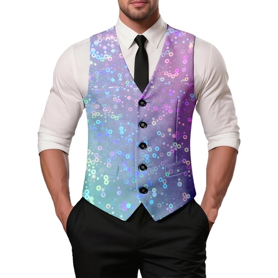 HXWCHs Elegant Carnival Print formal Vest Sleeveless Jacket for Men's ...