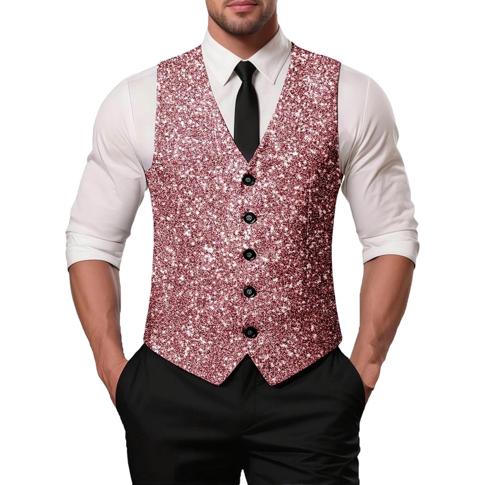 HXWCHs Elegant Carnival Print formal Vest Sleeveless Jacket for Wedding ...