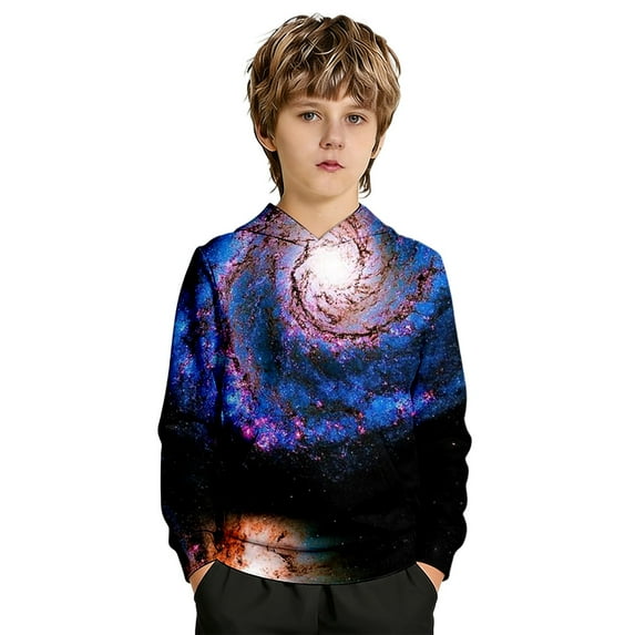 HXWCHs Fleece Lined Galaxy Hoodie for Girls - Vibrant Star Print ...