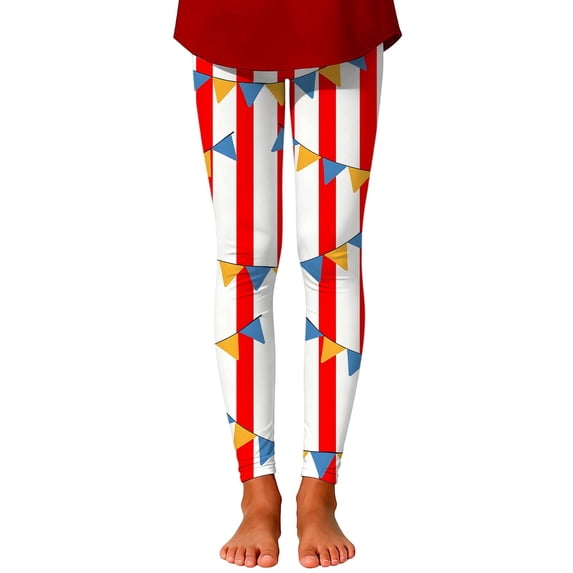 HXWCHs Girls Carnival Print Striped Leggings Fashion Athletic Casual ...