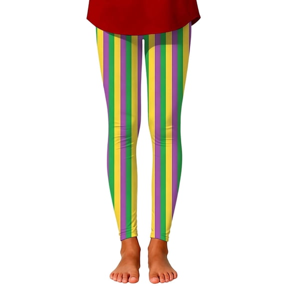 HXWCHs Girls Carnival Print Striped Leggings Fashion Athletic Casual ...