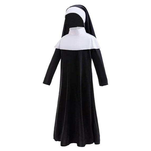 HXWCHs Girls Outfit Elegant Black Robe with White Collar and Matching ...