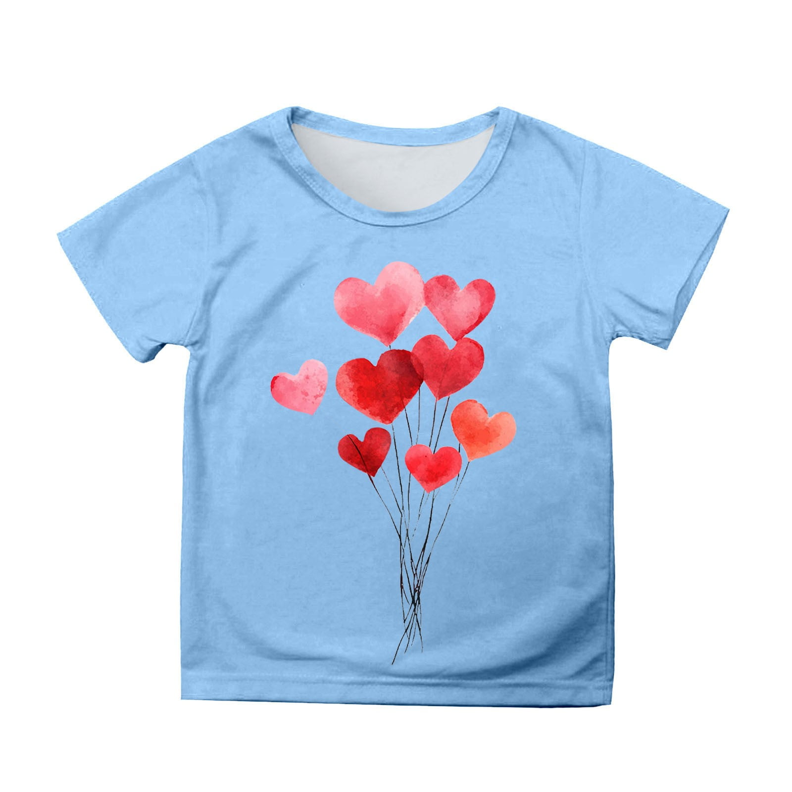 HXWCHs Girls Summer Casual Short Sleeve Tee with Playful Cartoon Heart ...