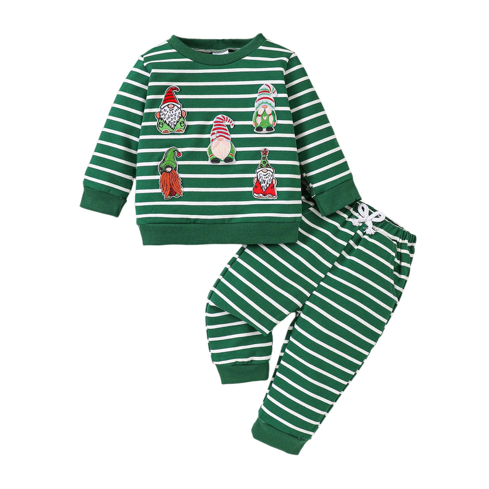 HXWCHs Holiday Family Matching Candy Cane Tracksuit Christmas Outfit ...