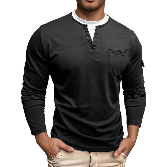 HXWCHs Layered Collar Long Sleeve T Shirt Fashion Casual Thermal ...