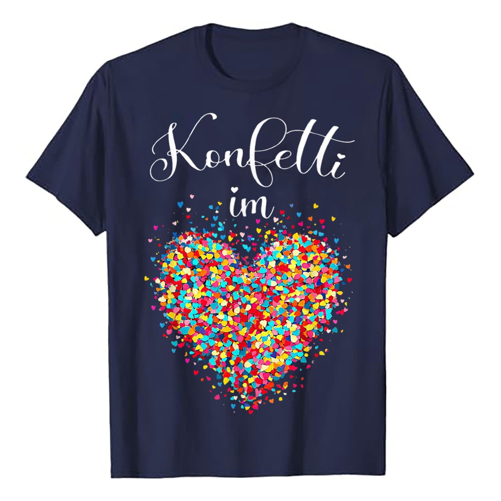 HXWCHs Men's Confetti Heart Print Fancy Dress Carnival Party Graphic ...