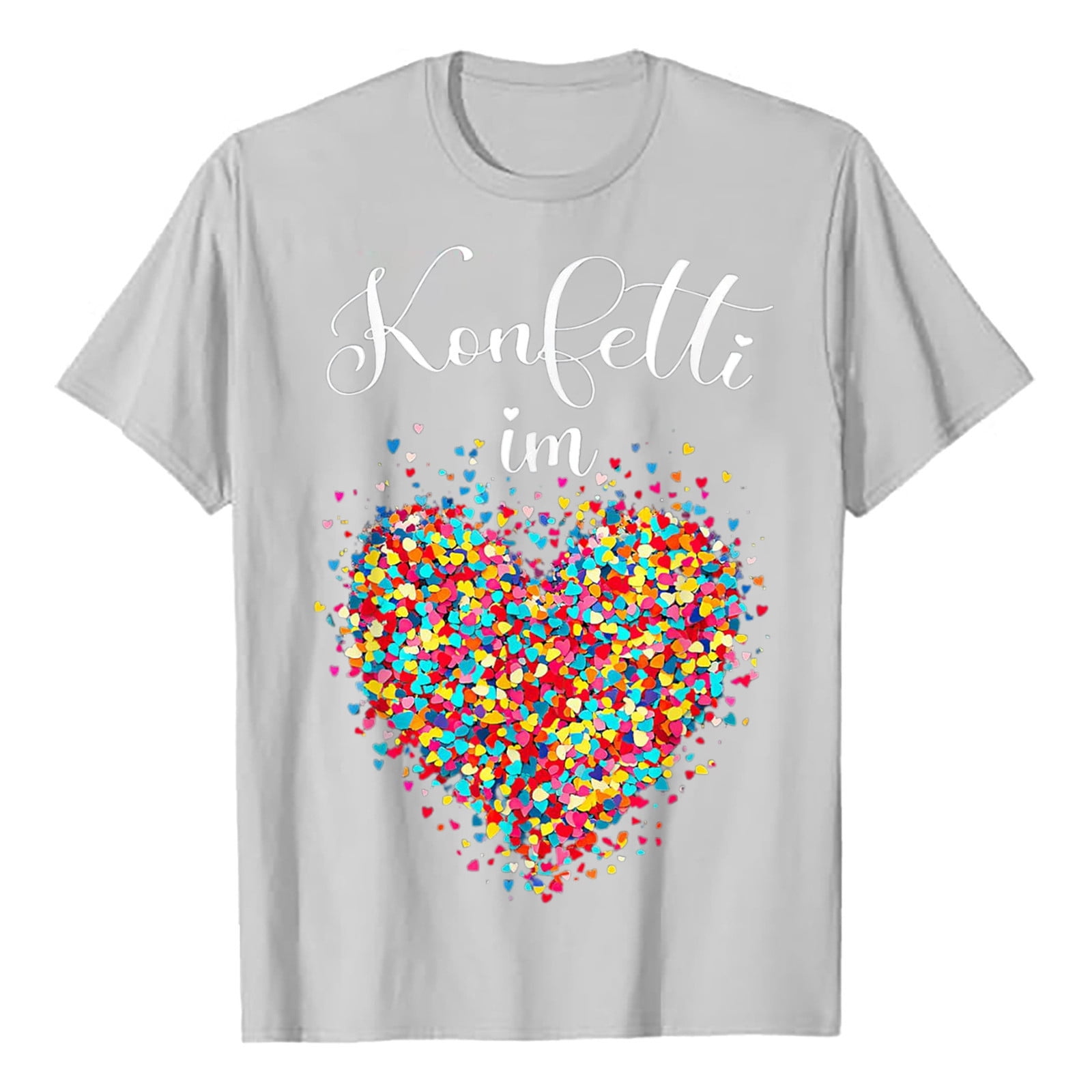 HXWCHs Men's Confetti Heart Print Fancy Dress Carnival Party Graphic ...