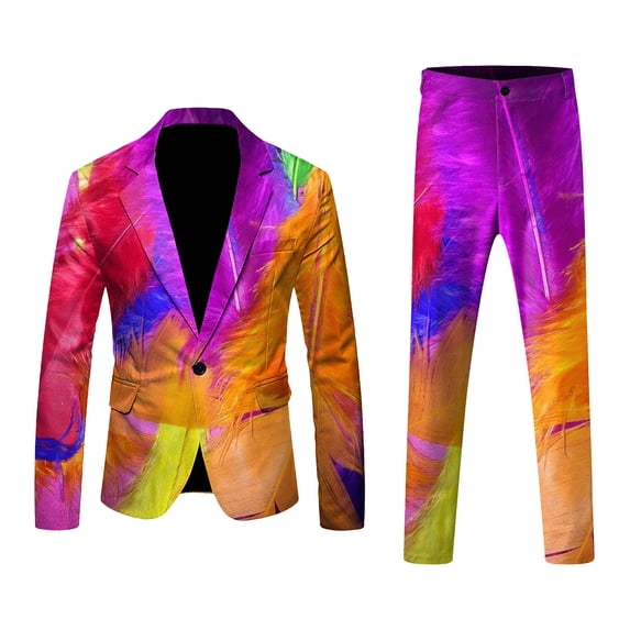 HXWCHs Men's Fashionable Funny Printed Carnival Casual Suit Jacket with ...