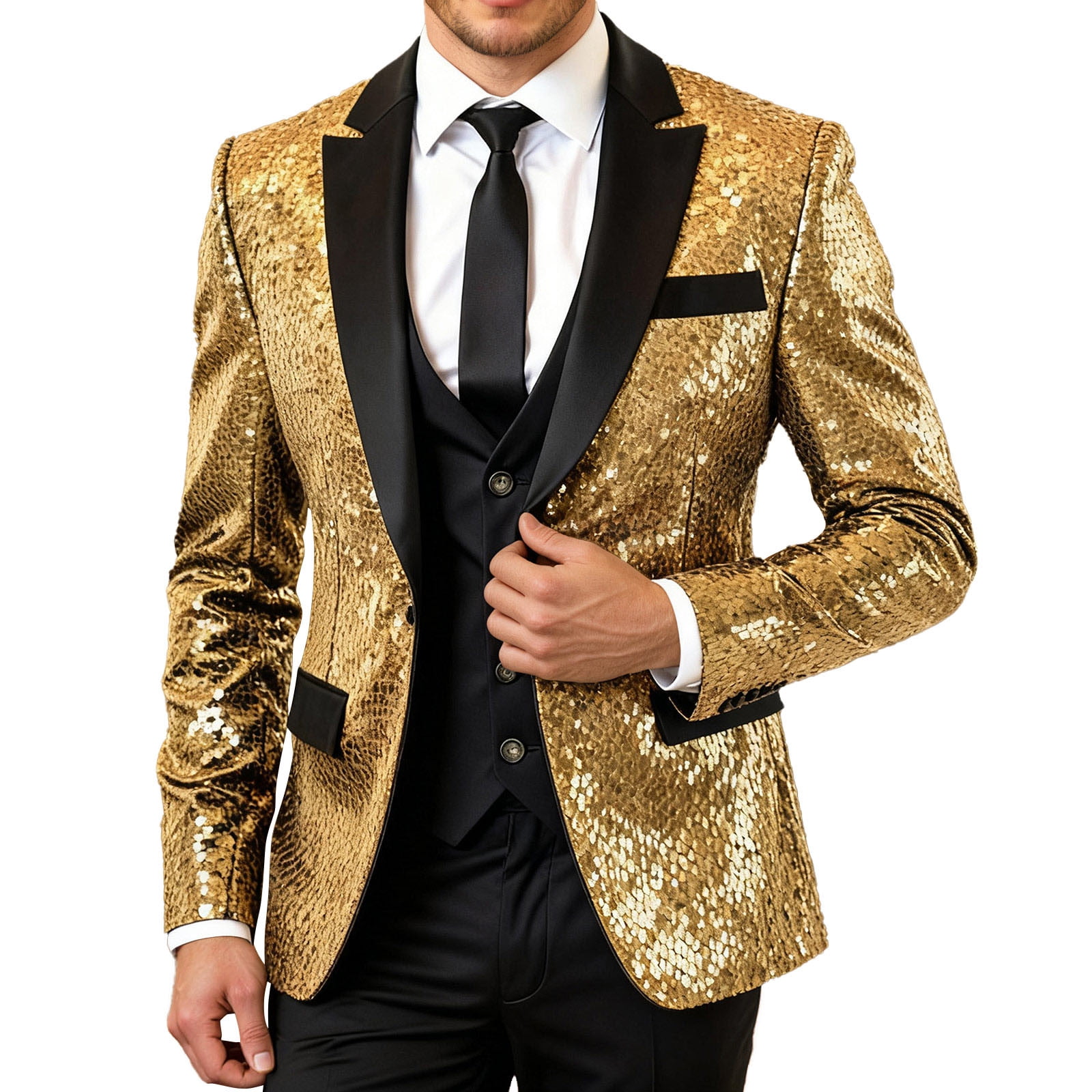 HXWCHs Men's Formal Tailored Jacket with Sequinned Winged Design for ...