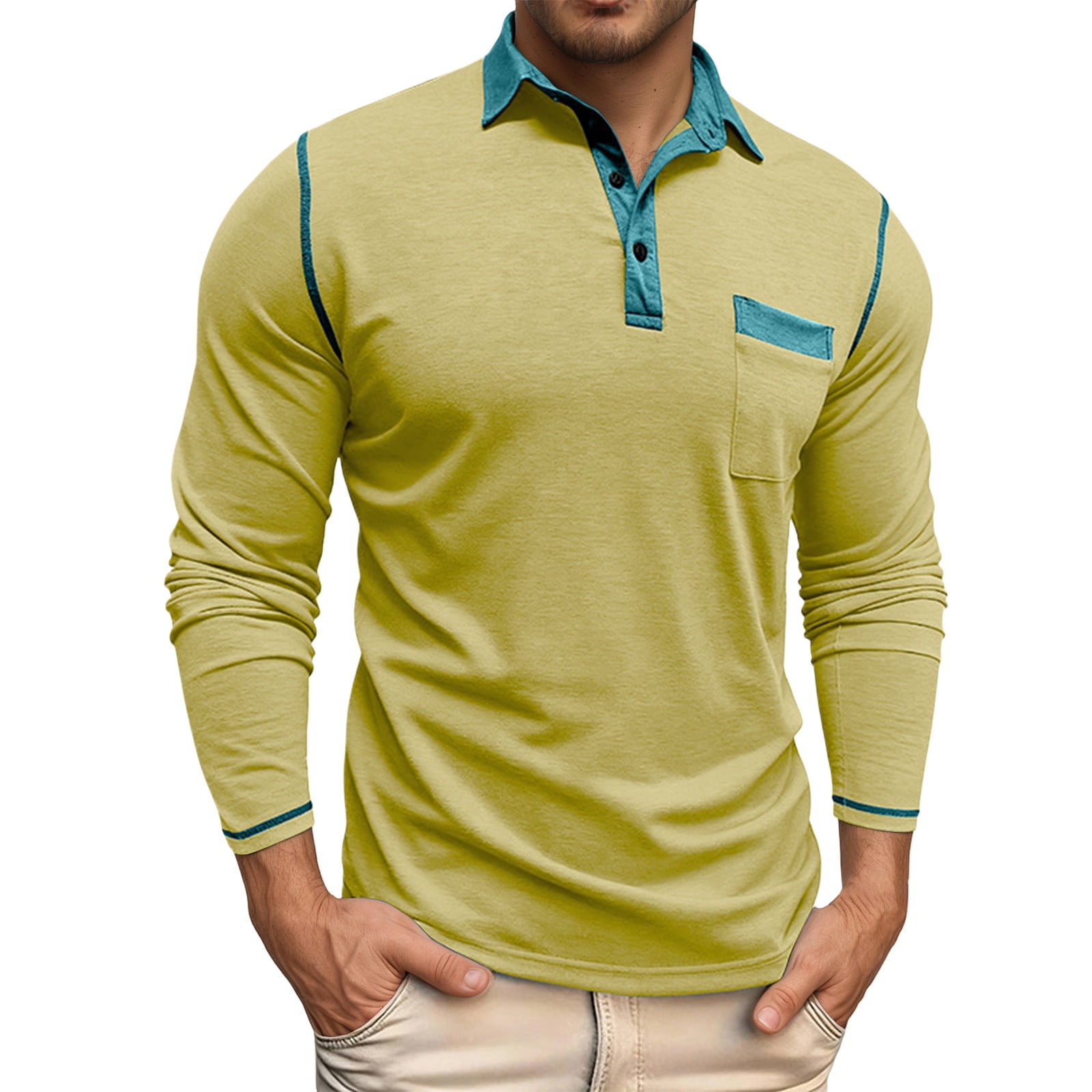 HXWCHs Men’s Slim Fit Collared Polo - Wrinkle-Resistant Cotton Blend ...