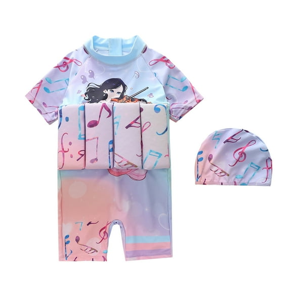 HXWCHs Solid Color Children's Buoyancy Swimsuit Detachable Floats Beach ...