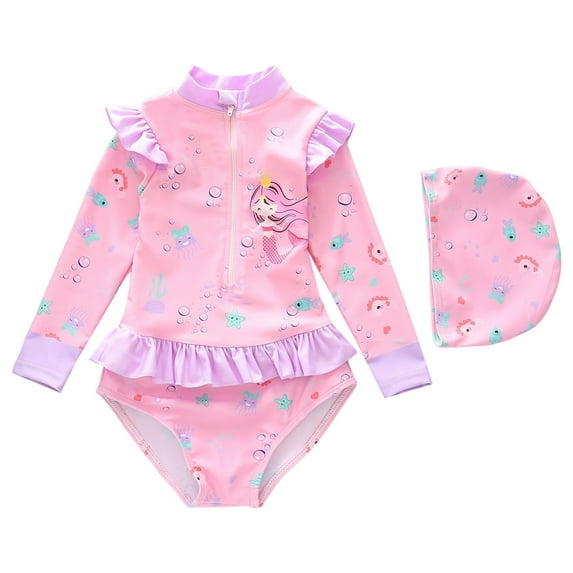 HXWCHs Sparkle Print Girl One Piece Skirted Swimsuit Chlorine Resistant ...