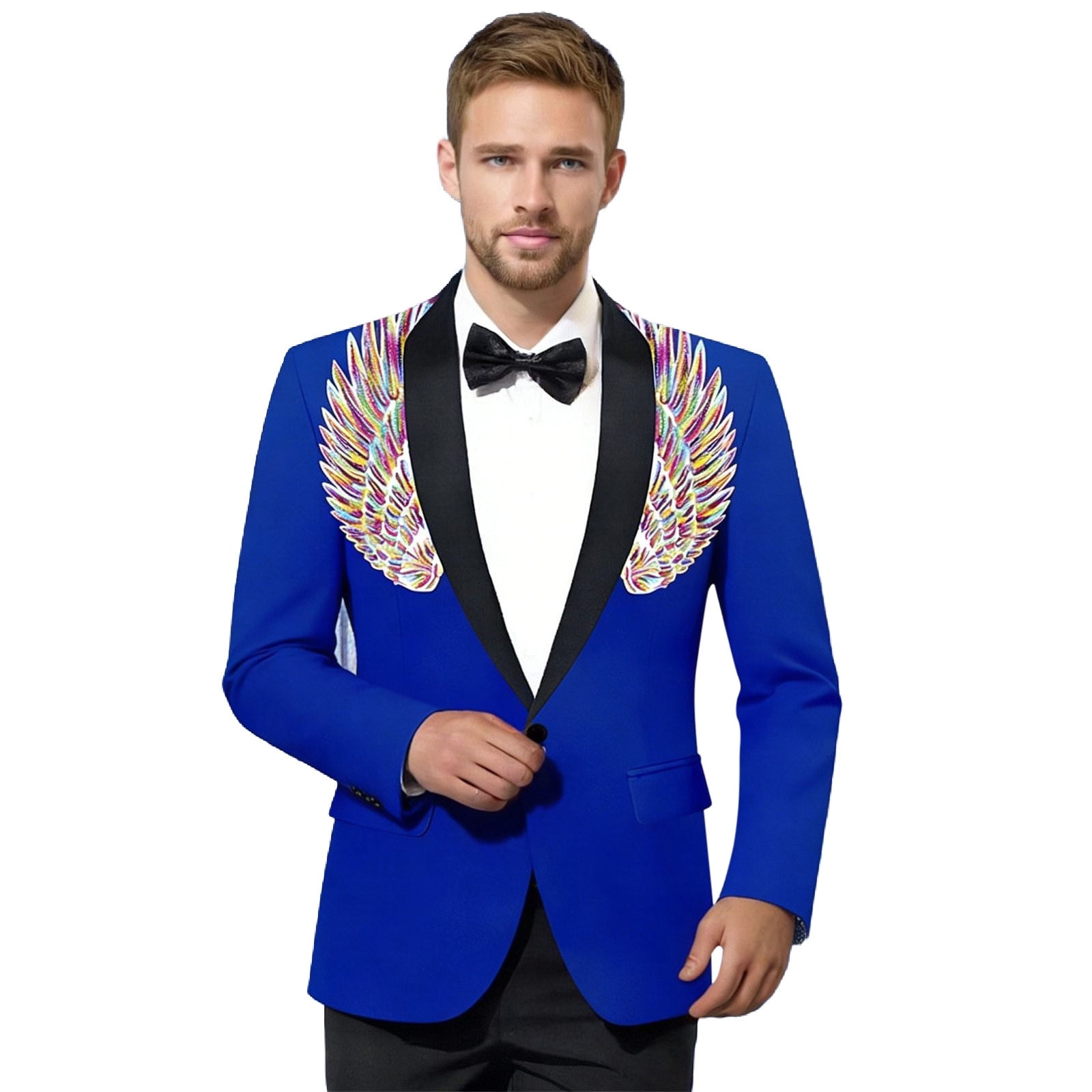 HXWCHs Stage Performance formal Jacket with Glitter Sequin Wing Design ...