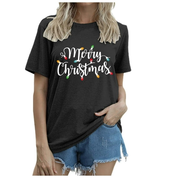 HXWCHs Stylish Unisex Graphic Letter Print Round Neck Short Sleeve ...
