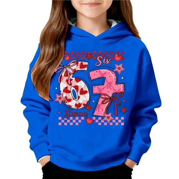 HXWCHs Stylish Valentine's Day Graphic Print Hooded Sweatshirt for Kids ...