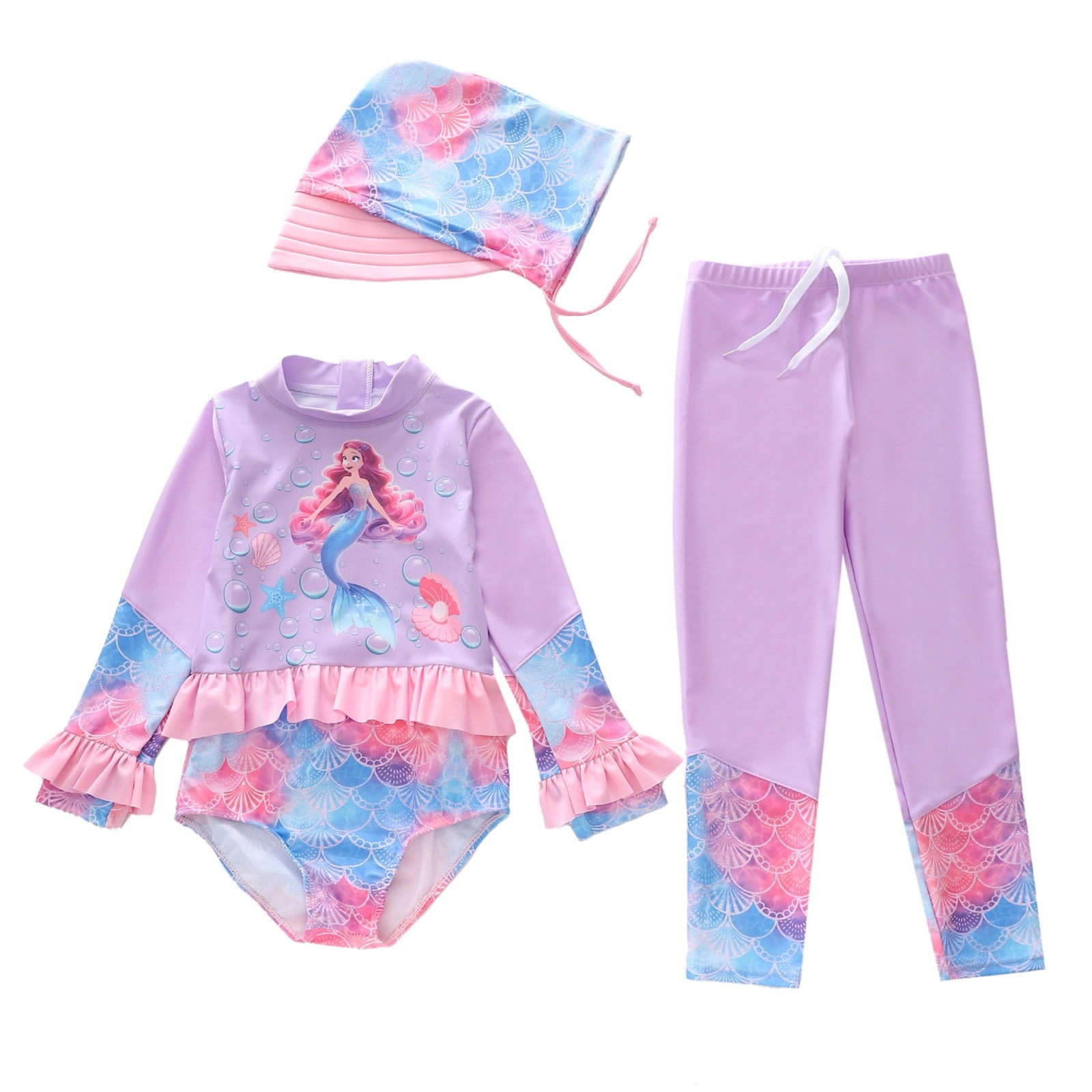 HXWCHs Tropical Print Girl One Piece Skirted Swimsuit UV Protection ...