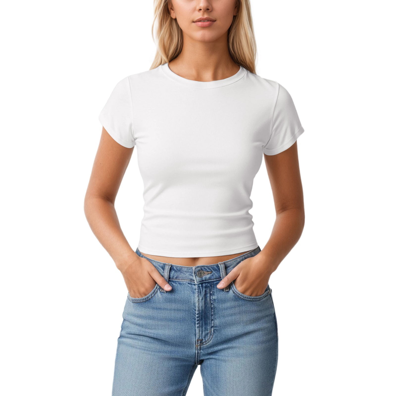 HXWCHs Women's Casual Slim Fit Basic Tee Pure Color Streetwear top for ...