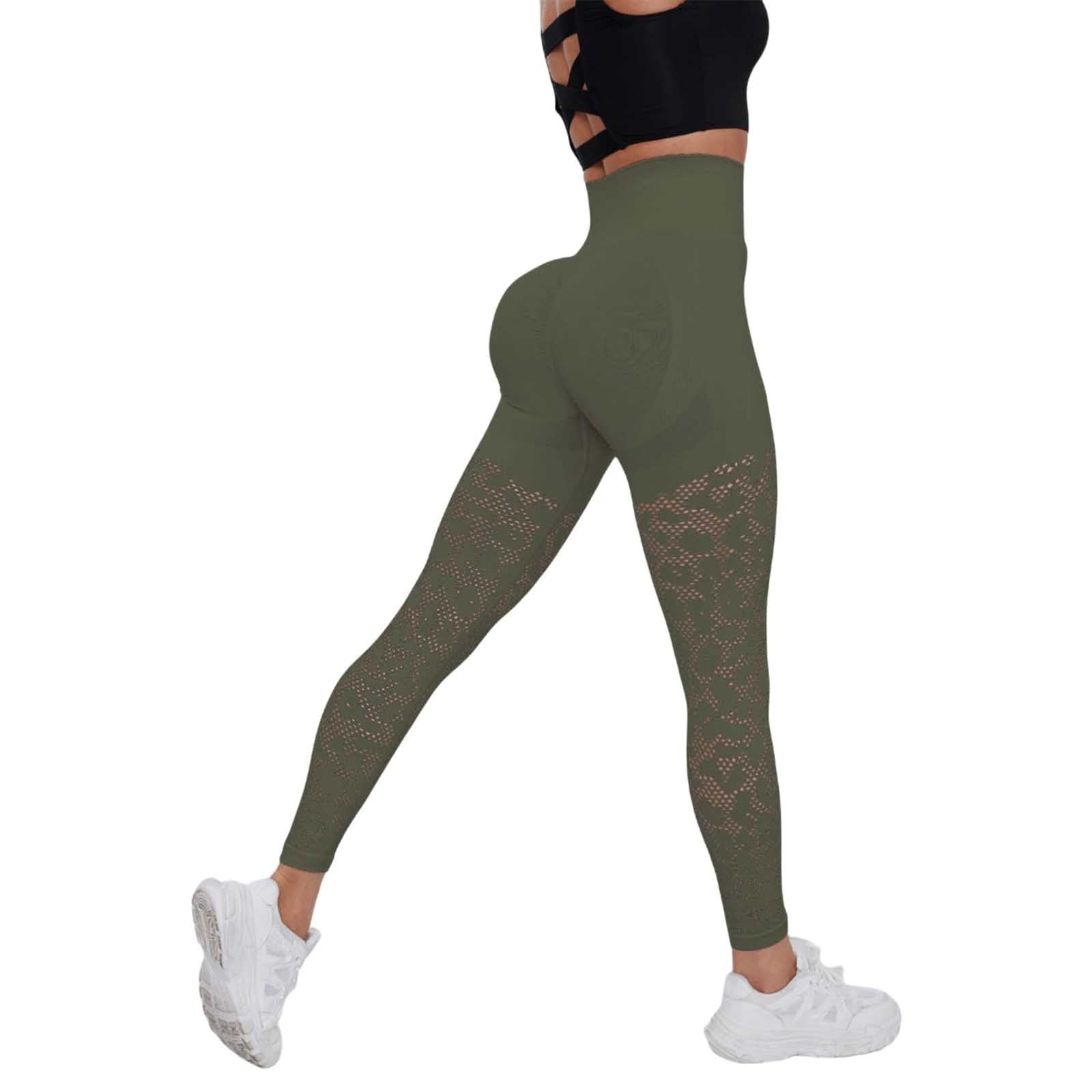 HXWCHs Women's Solid Color Full Length Yoga Pants Women's High Waisted ...
