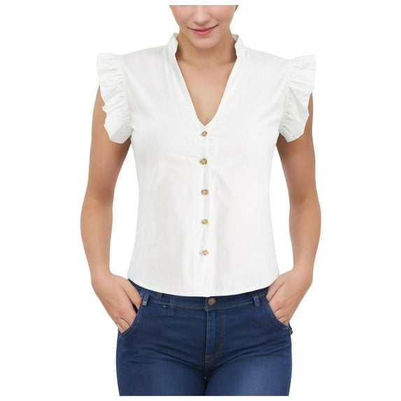 HXWCHs Women's V Neck Casual Basic Tee Everyday Wear Soft Stretchable ...