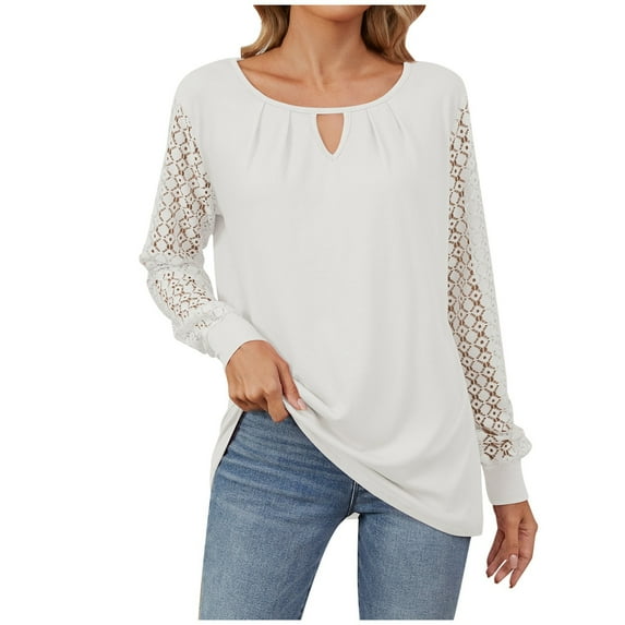 HXWCHs Women's Winter Loose Fit Long Sleeve top with Elegant Lace ...