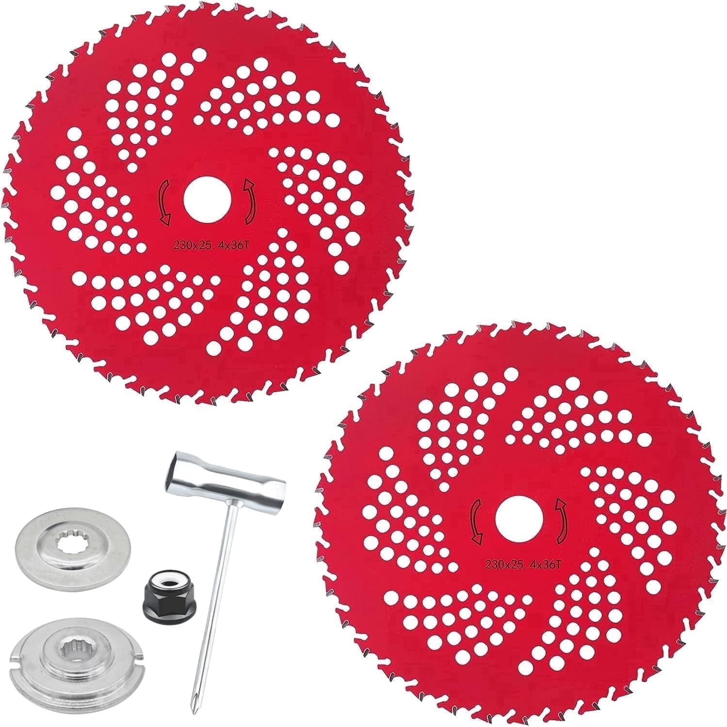 HXXF Steel Chainsaw Tooth Brush Cutter Blade Kit, 9" Metal Cutting for ...