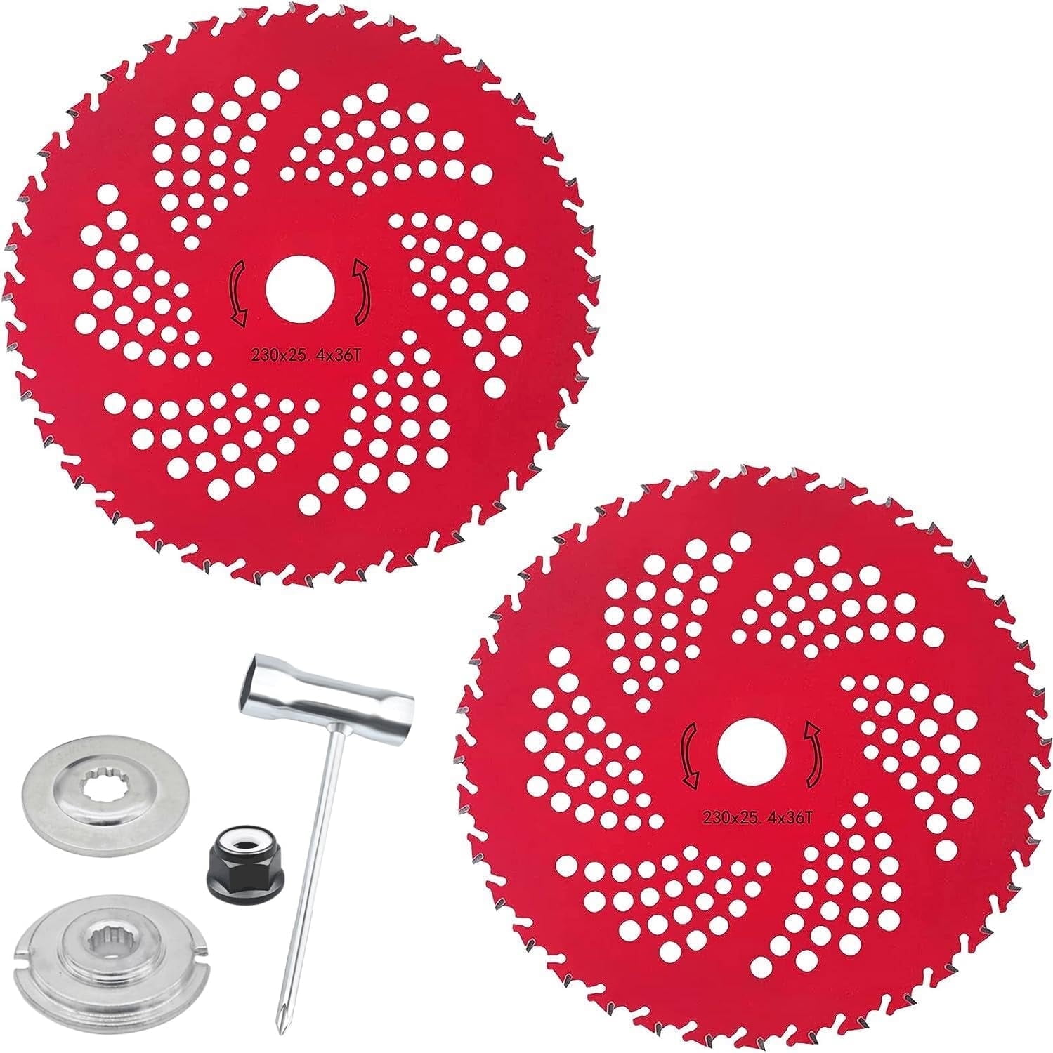 HXXF Steel Chainsaw Tooth Brush Cutter Blade Kit, 9" Metal Cutting for ...