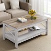 DWVO Living Room Coffee Table with Storage Shelf, Classic 39 inch ...