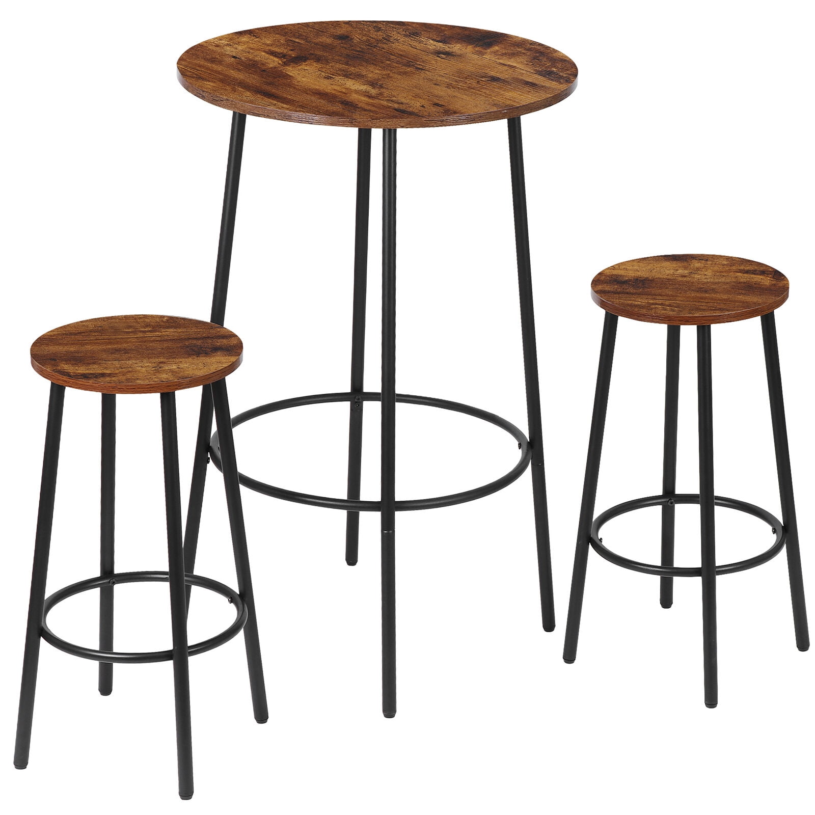 HXYHJ 3 Piece Pub Dining Set Bar Table & Stools for 2 Kitchen Counter ...