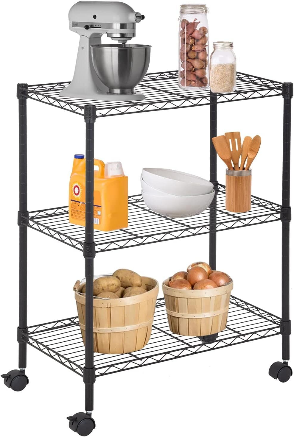 HXYHJ 3 Tier Wire Shelving Metal Storage Shelves 23L x 13W x 32H Layer ...