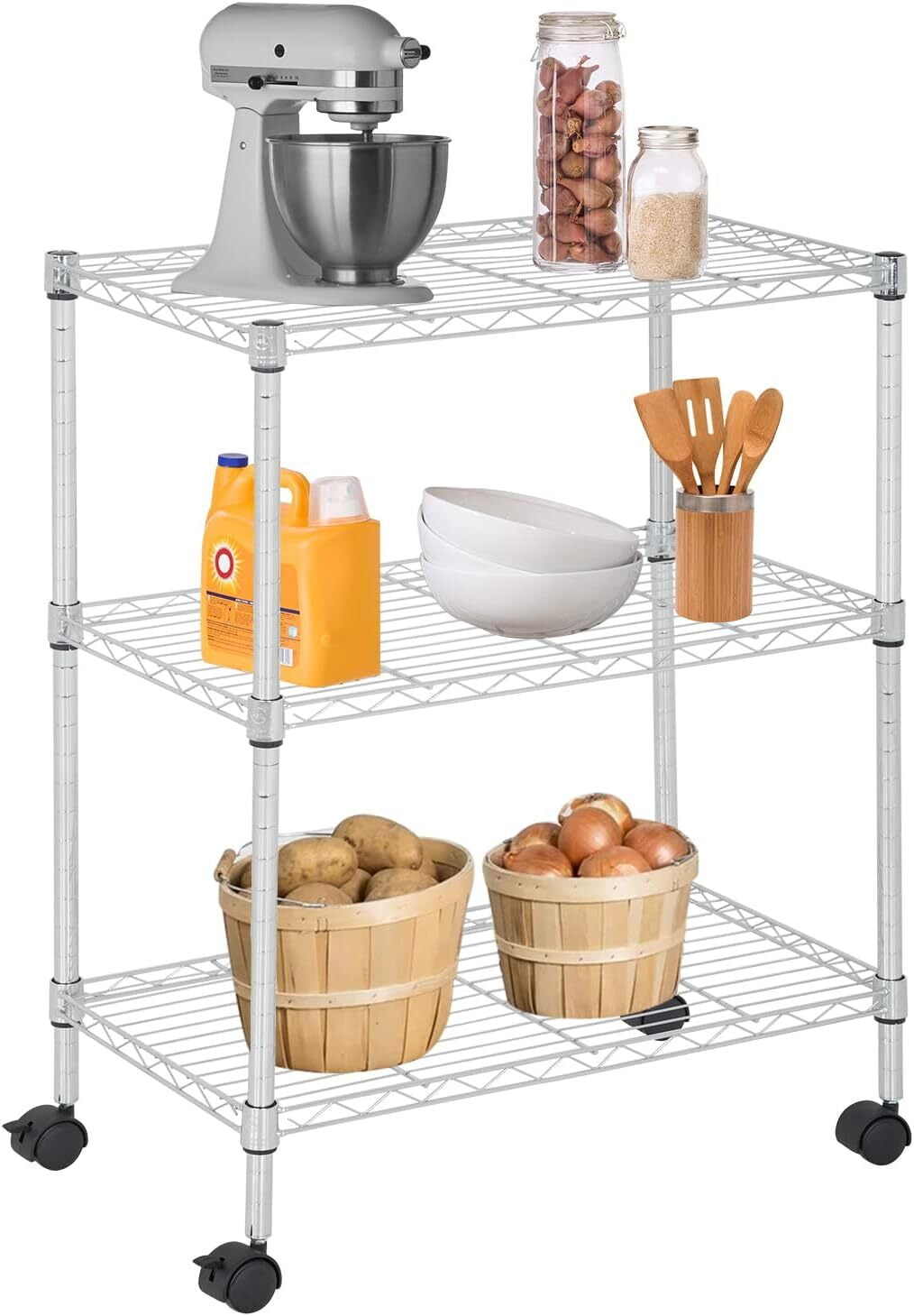 HXYHJ 3 Tier Wire Shelving Metal Storage Shelves 23L x 13W x 32H Layer ...