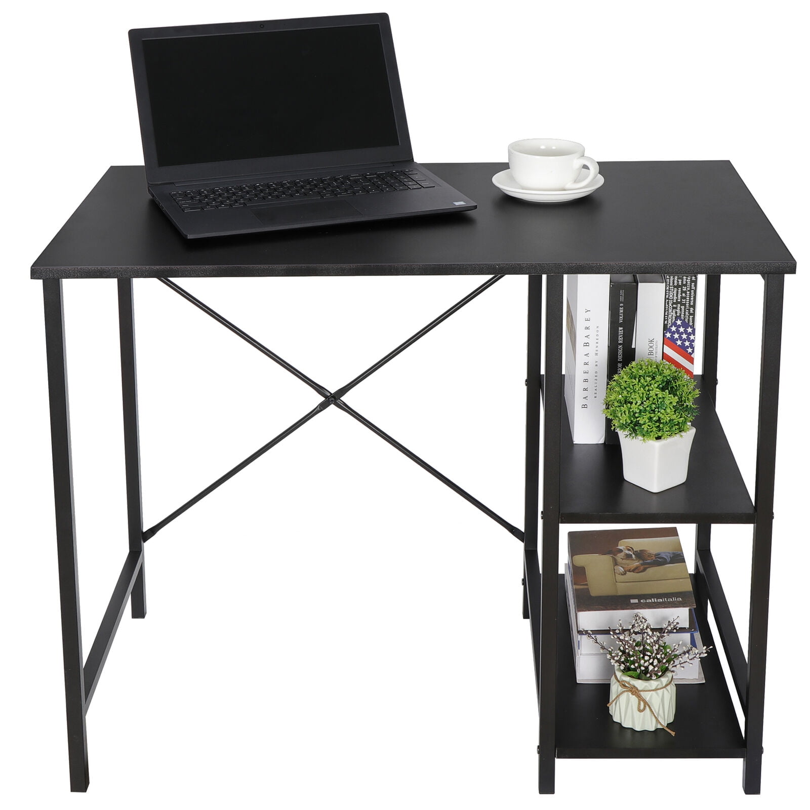 HXYHJ 36" Contemporary Style Computer Desk, Ideal for PC, Laptop Use ...