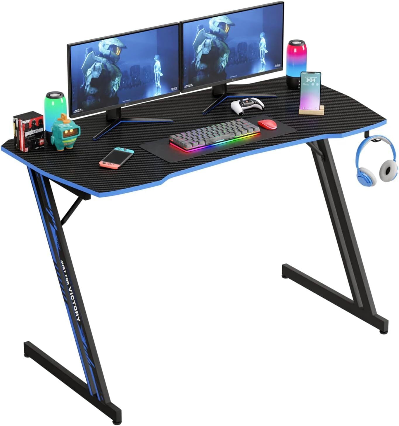 HXYHJ 47 Inch Modern Z-Shaped Computer Desk for Home Office with ...